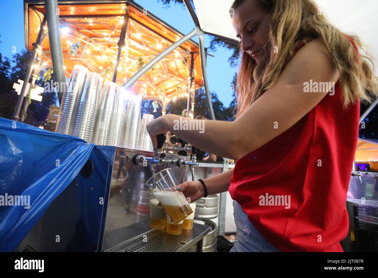 People enjoy during opening day of 35th Karlovac Beer Days in Karlovac ...