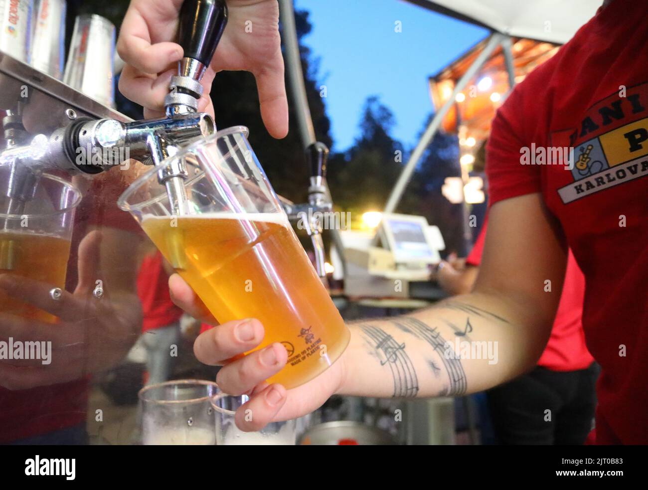 People enjoy during opening day of 35th Karlovac Beer Days in Karlovac ...