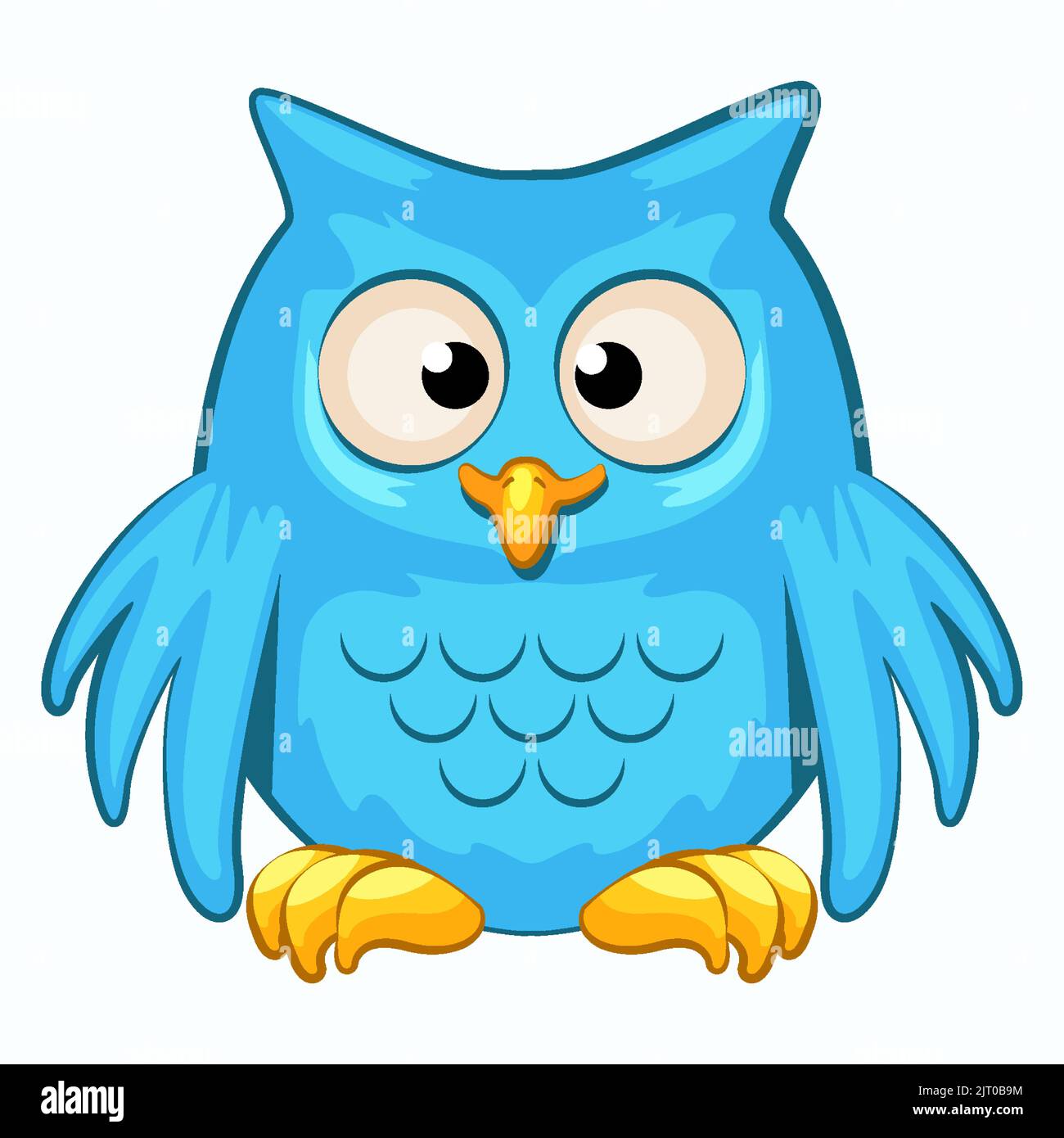 Vector cartoon blue owl. Cute night bird Stock Vector Image & Art - Alamy
