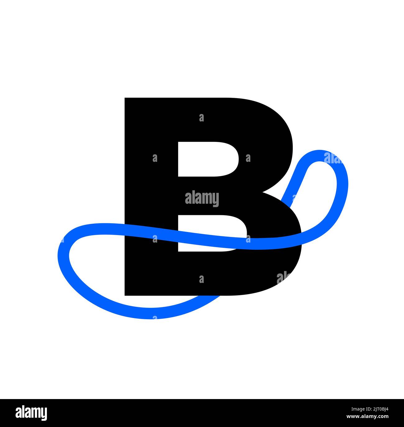 A design of B letter with a blue infinite symbol on white background ...