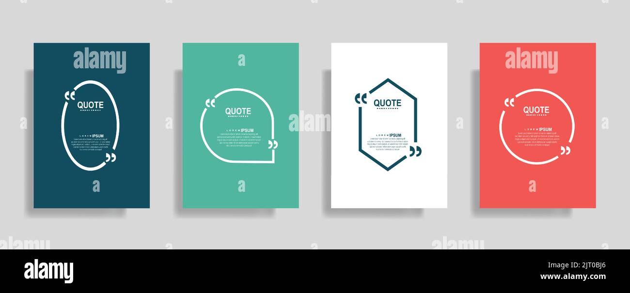 A colorful Quote speech boxes design frames set and Quotation text in ...