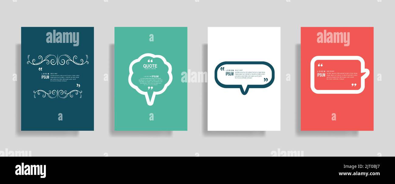 A colorful set of speech bubbles and quotes frames and templates ...