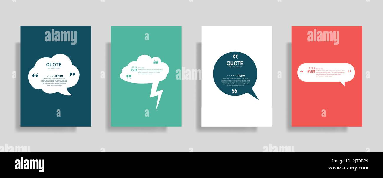A colorful set of speech quotes bubbles in frames and templates, commas ...