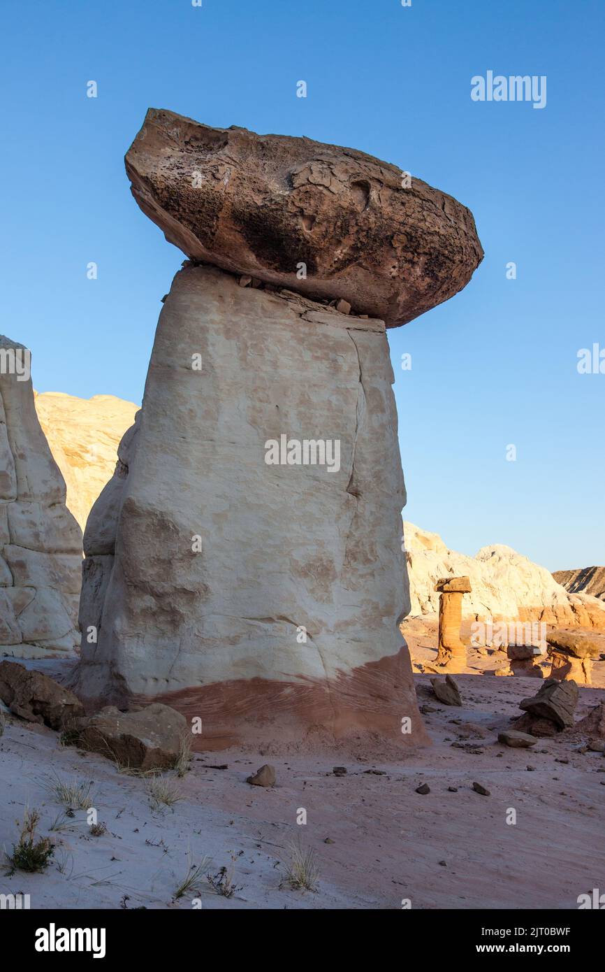 A sandstone hoodoo, Toadstools area, Paria Rimrocks, Grand Staircase ...