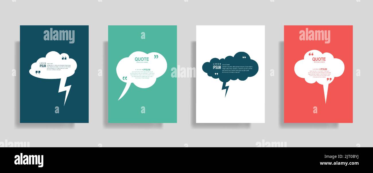 A colorful set of speech quotes bubbles in frames and templates, commas ...