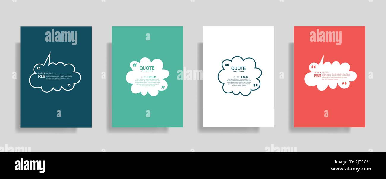 A colorful set of speech bubbles and quotes frames and templates ...