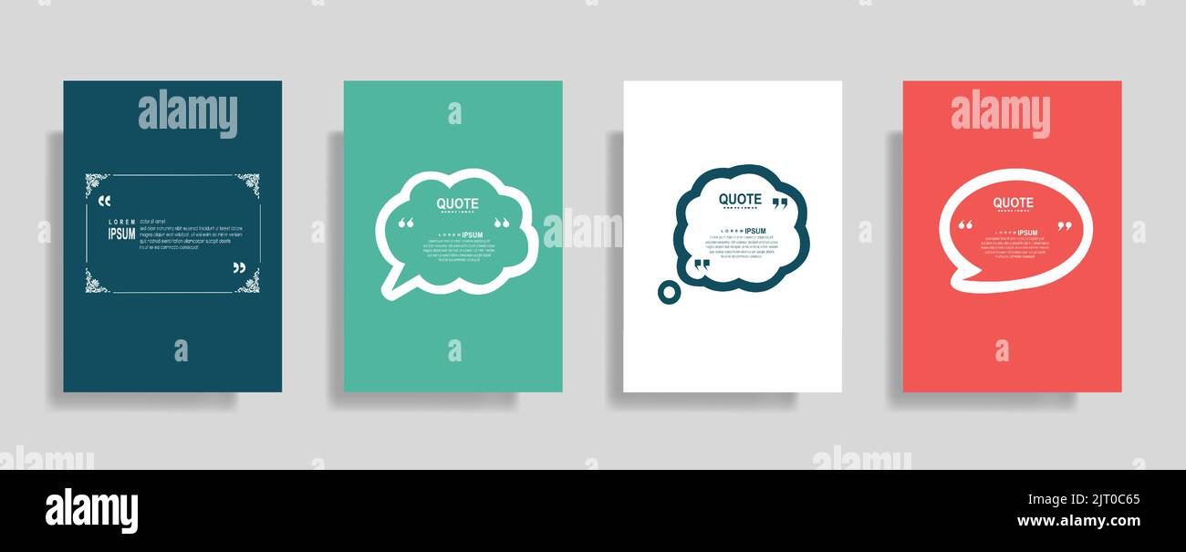 A colorful set of speech quotes bubbles in frames and templates, commas ...