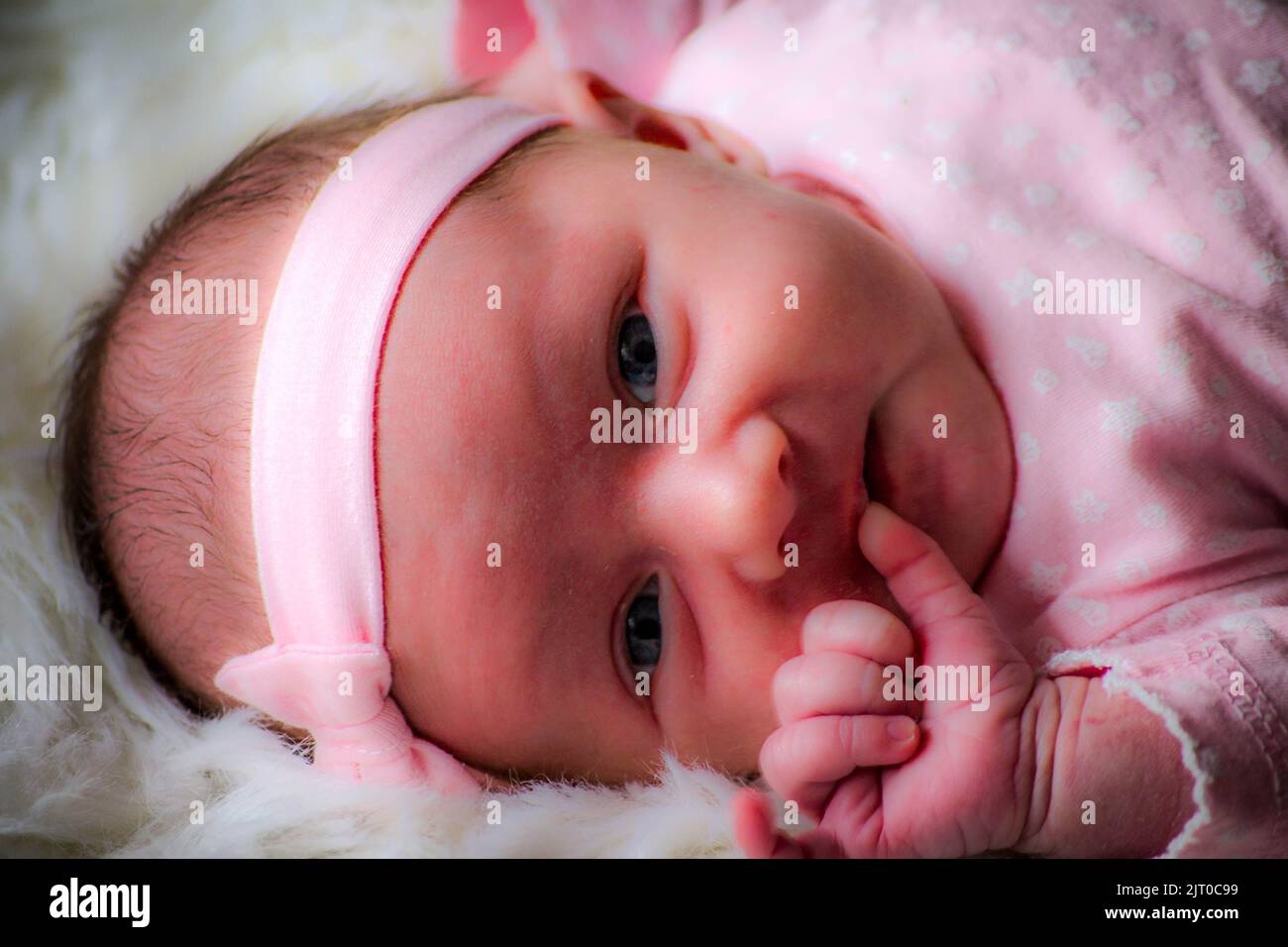 adorable cute baby girl with beautiful blue eyes Stock Photo - Alamy