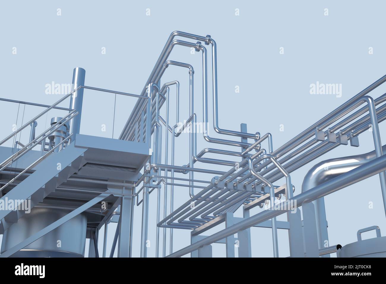industrial background with metal structures from pipes. 3d rendering Stock Photo - Alamy