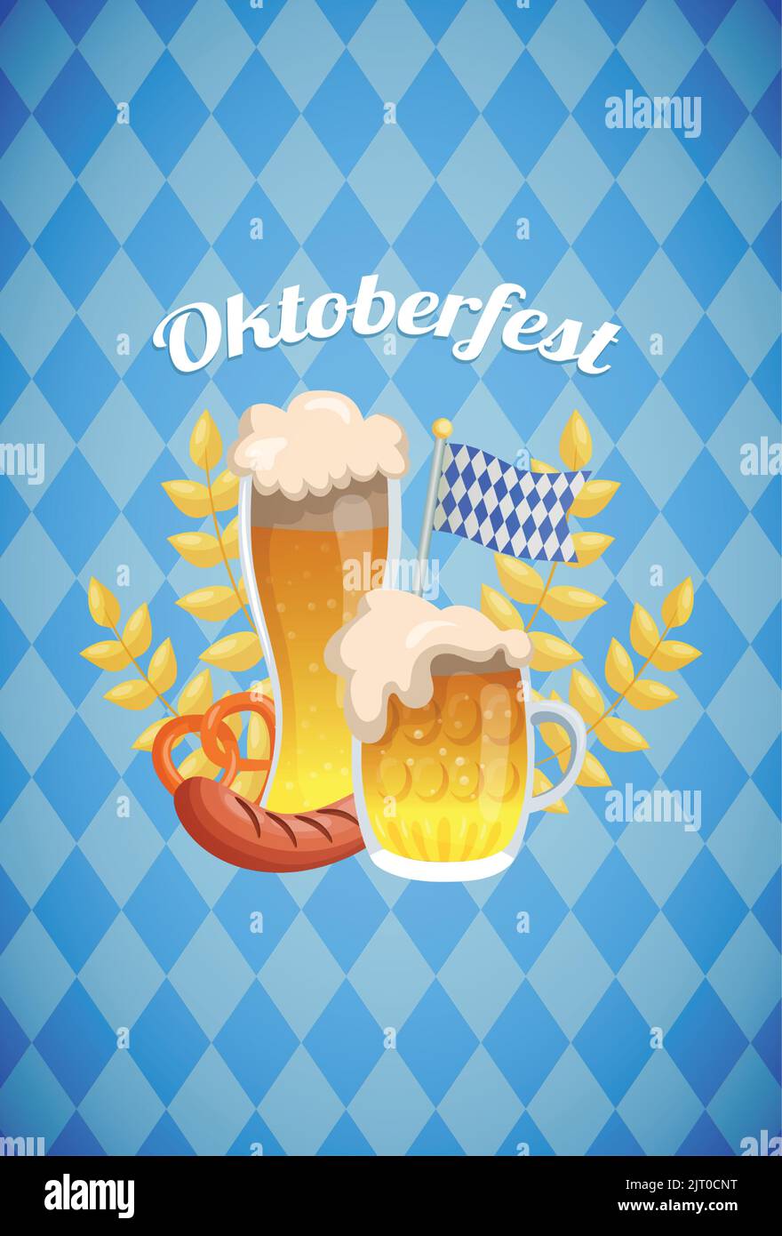 Oktoberfest vector holiday card international german beer festival in ...