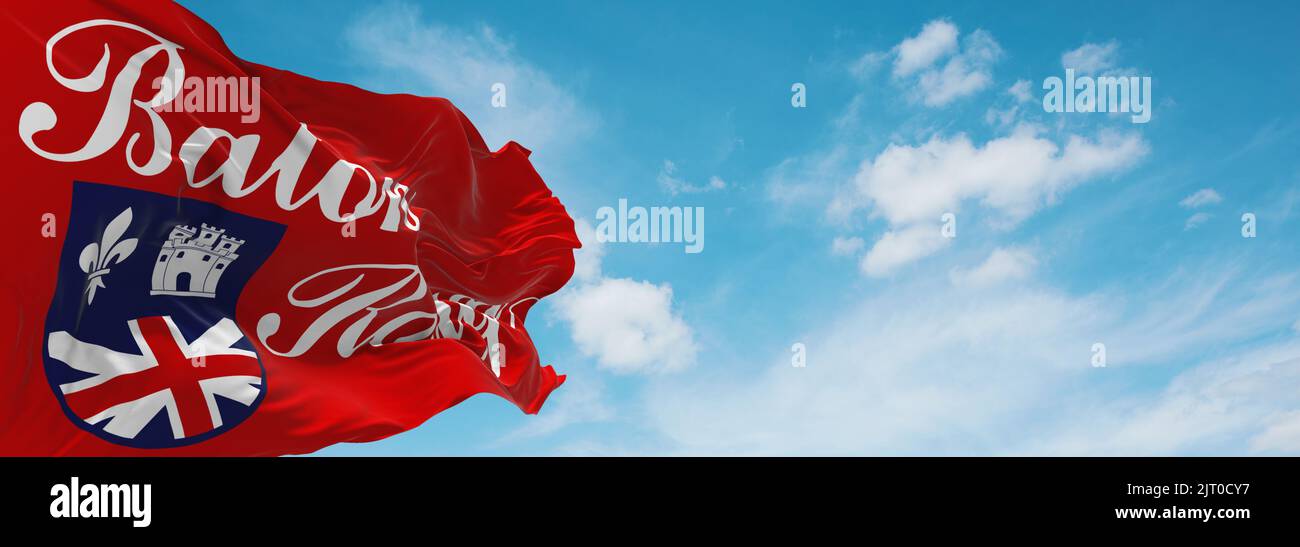 official flag of Baton Rouge, Louisiana untied states of America at ...