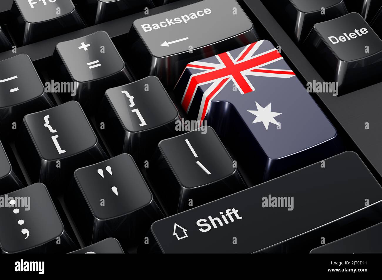 Australian flag painted on computer keyboard. Online business ...