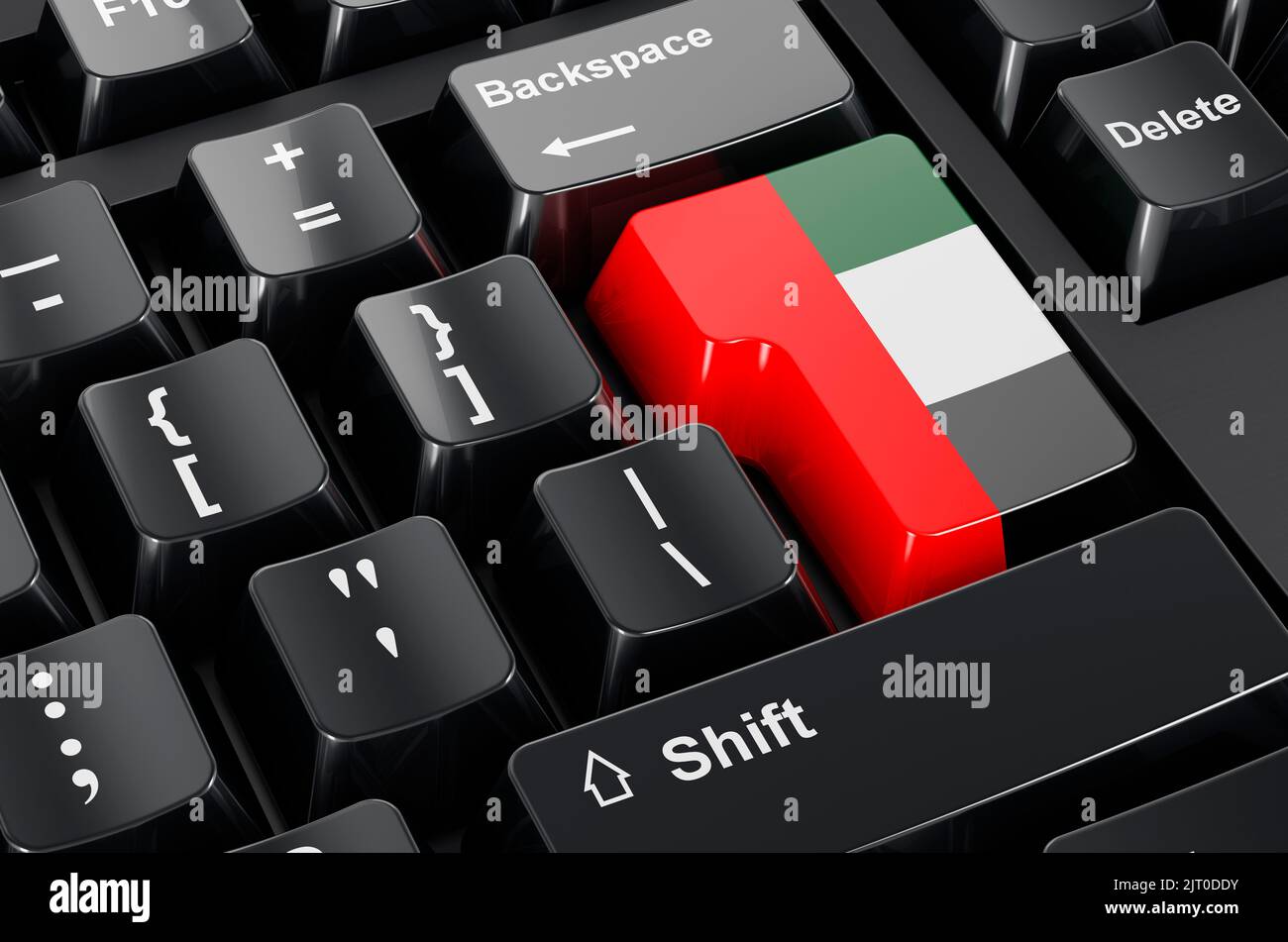 The United Arab Emirates flag painted on computer keyboard. Online ...
