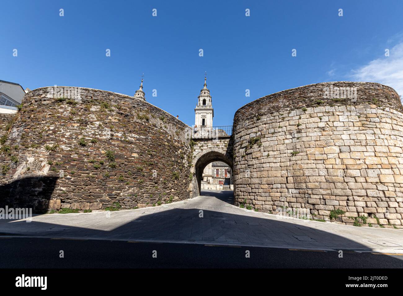 Lugo, Spain. The Puerta de Santiago (St James Gate), part of the Roman ...