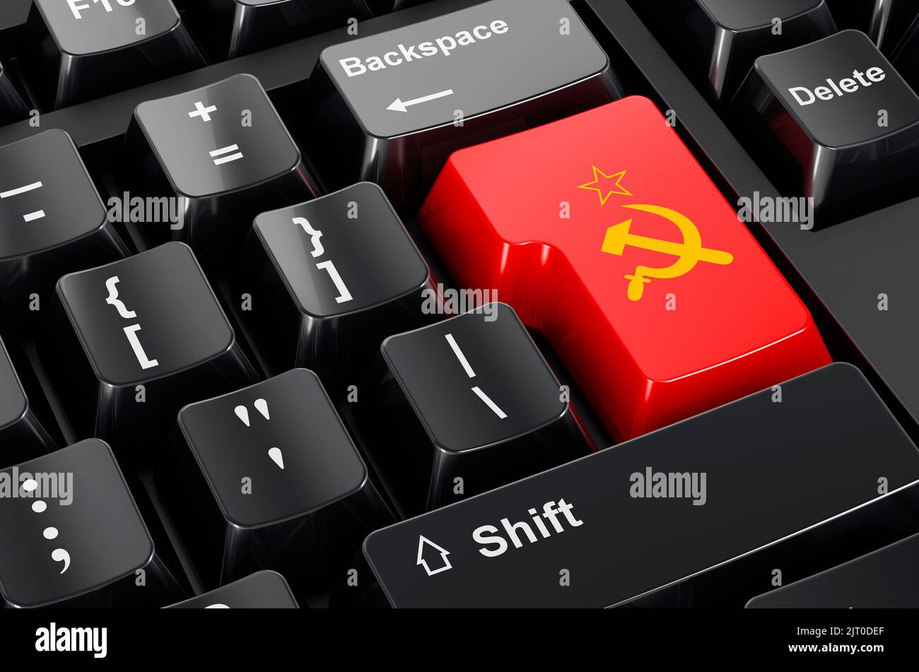 The USSR flag painted on computer keyboard. 3D rendering Stock Photo ...