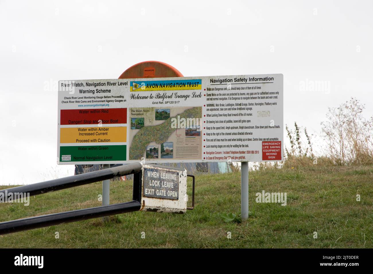 Avon Navigation Trust signboard Bidford Grange Lock Warwicskhire Stock ...