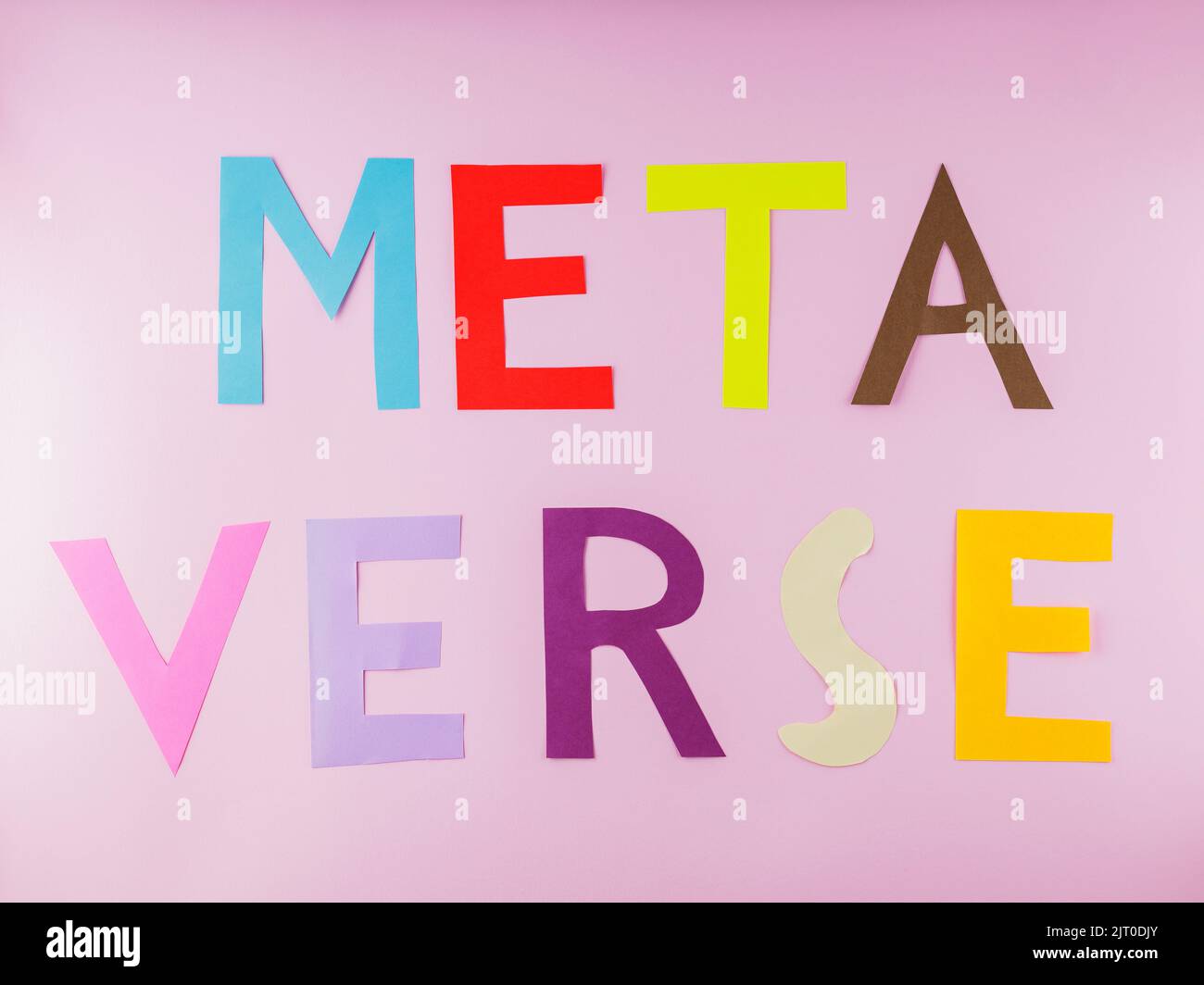 Metaverse word made from multicolored paper letters. Metaverse ...