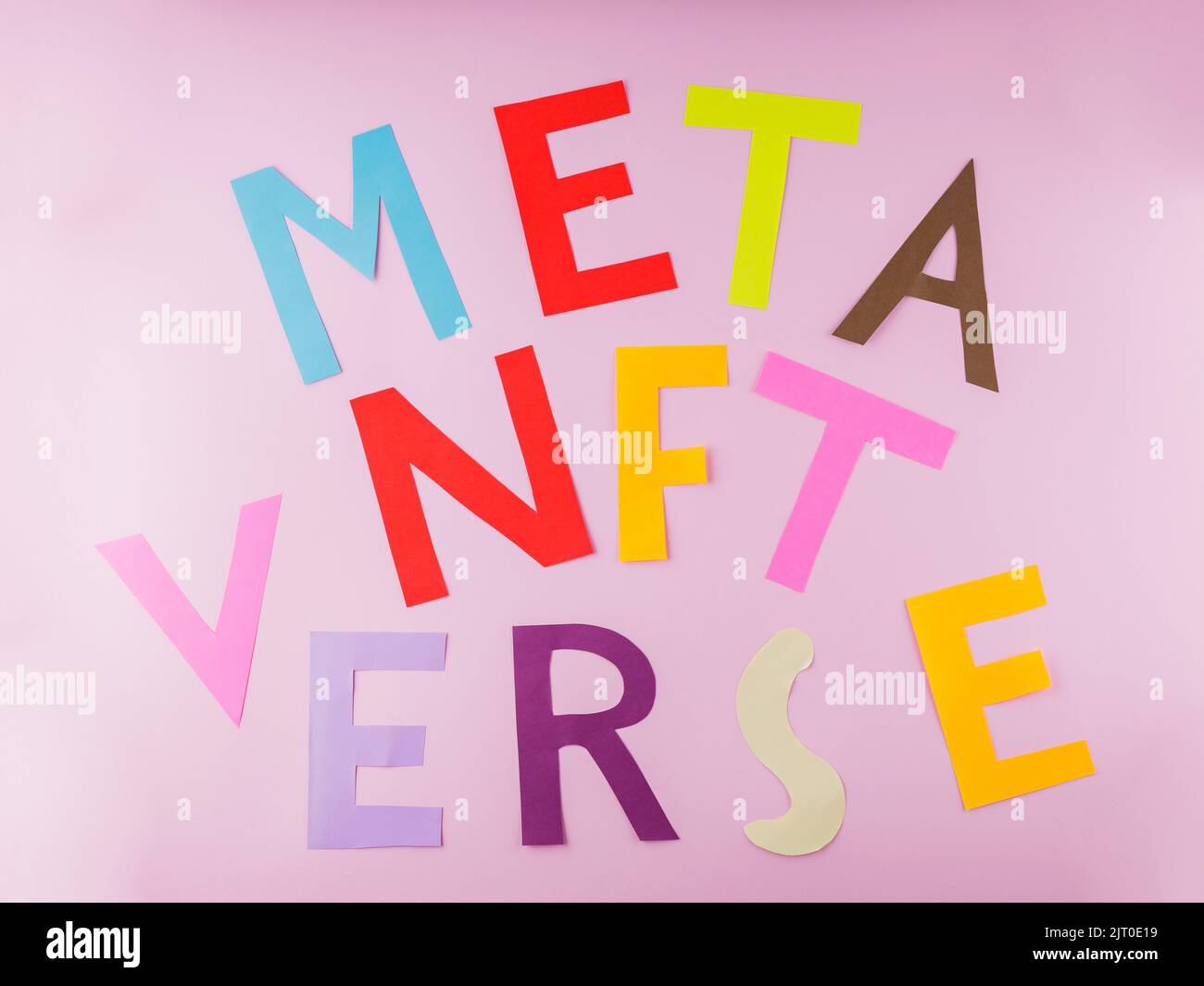 NFT METAVERSE text on pink background. Inscription Nft Metaverse with ...