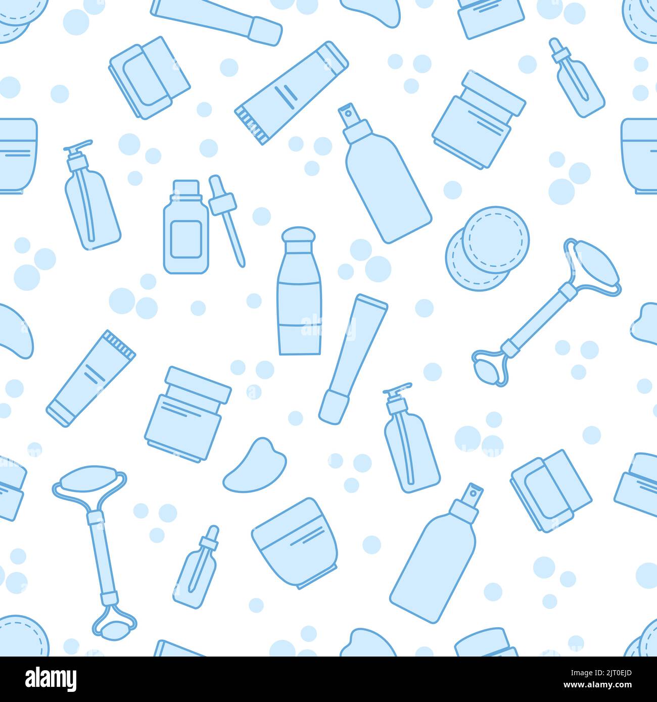 Vector Seamless pattern illustration Face skin care. Beauty Routine ...