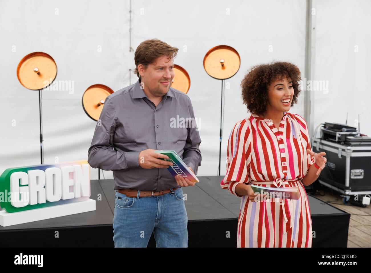 Groen new co-chairman Jeremie Vaneeckhout and Groen new co-chairwoman ...