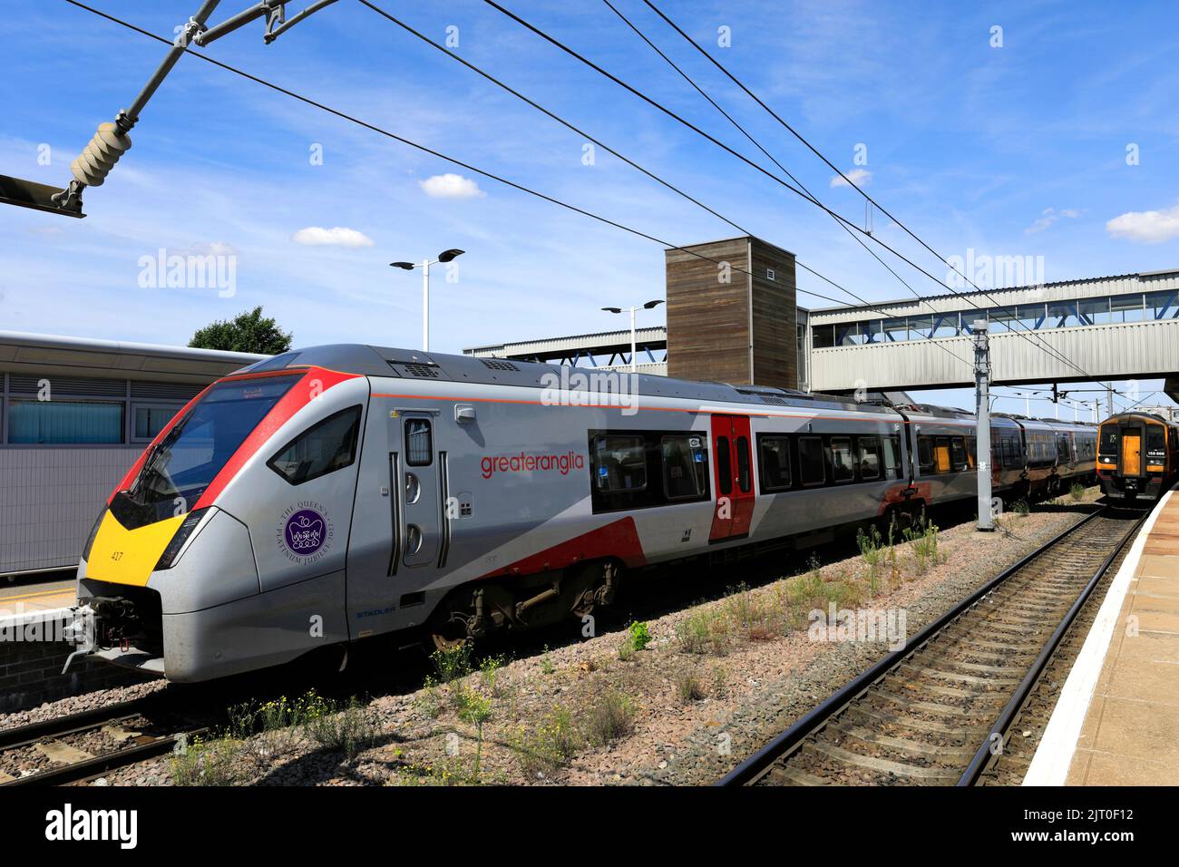 Greater Anglia trains, Class 755 train at Peterborough railway station ...