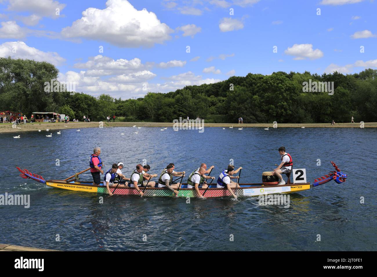 The Dragon boat festival on the rowing lake at Thorpe Meadows ...