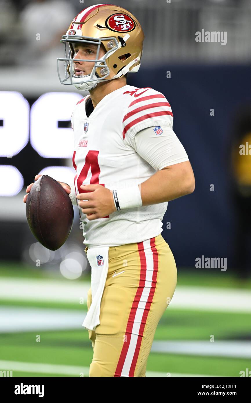 San Francisco 49ers quarterback Brock Purdy (14) during the NFL game ...