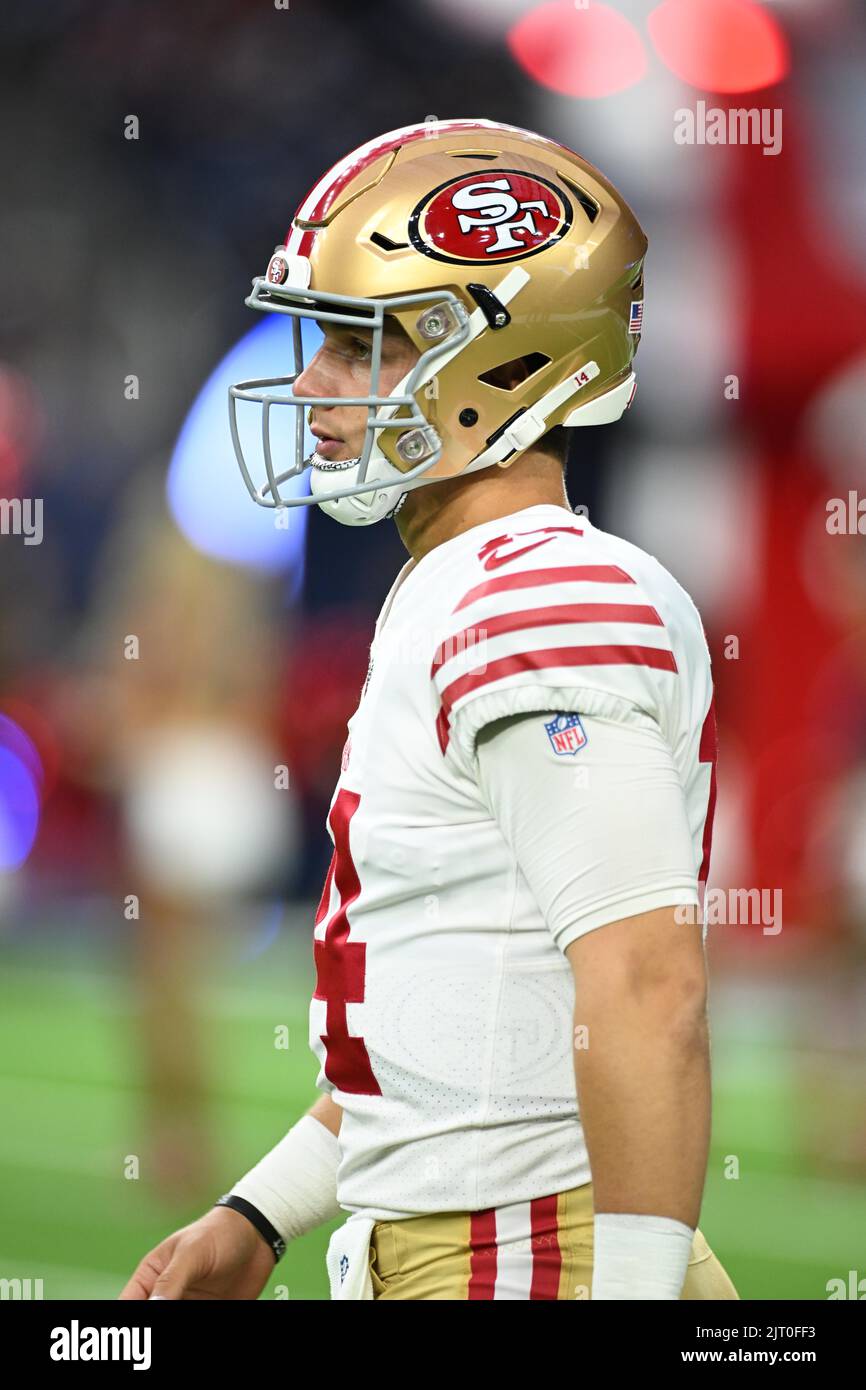 San Francisco 49ers quarterback Brock Purdy (14) during the NFL game ...