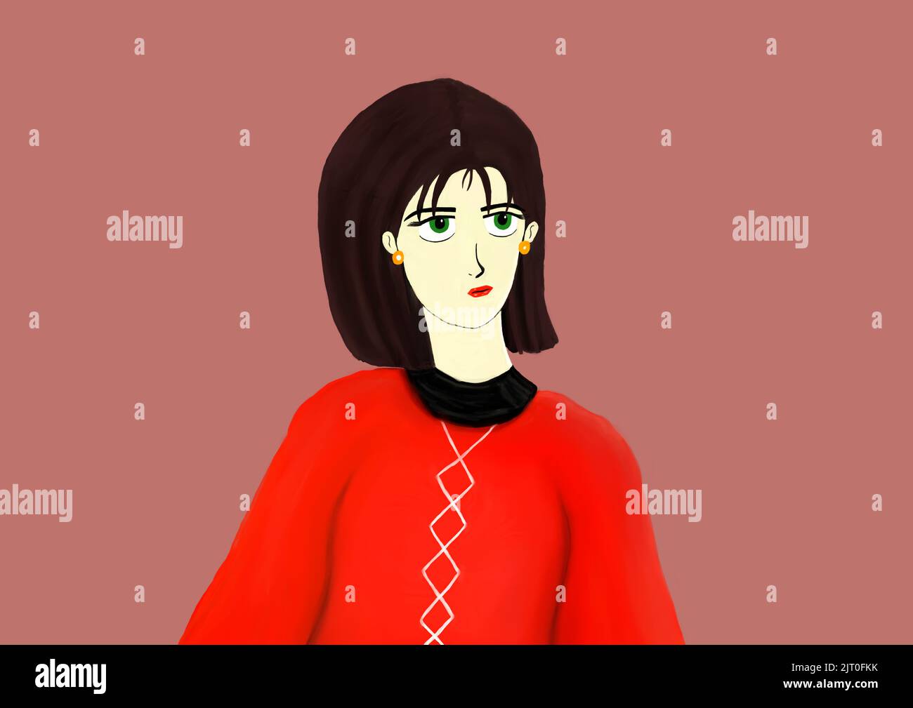 Bob cut hair women illustration hi-res stock photography and images - Alamy