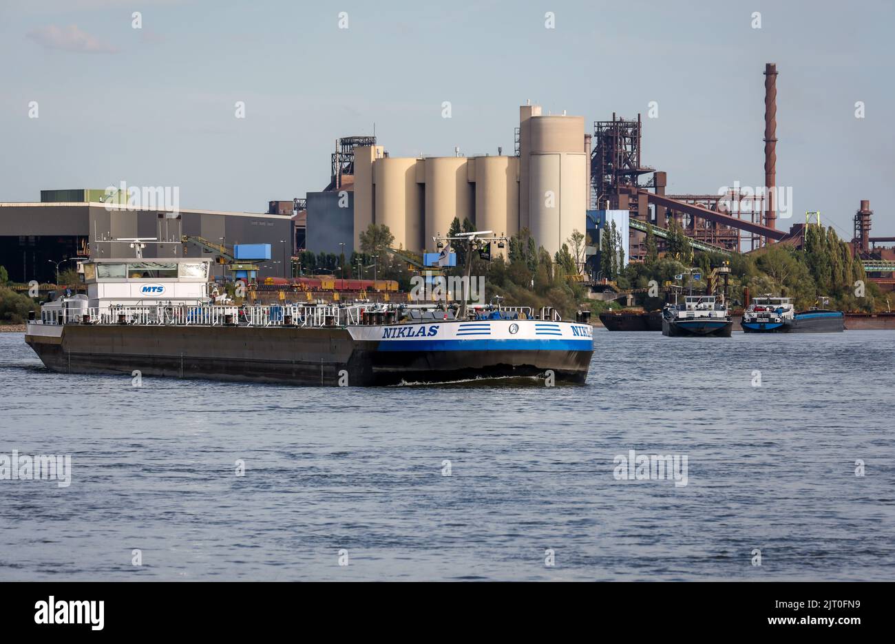 Duisburg, North Rhine-Westphalia, Germany - freighter at the southern ...