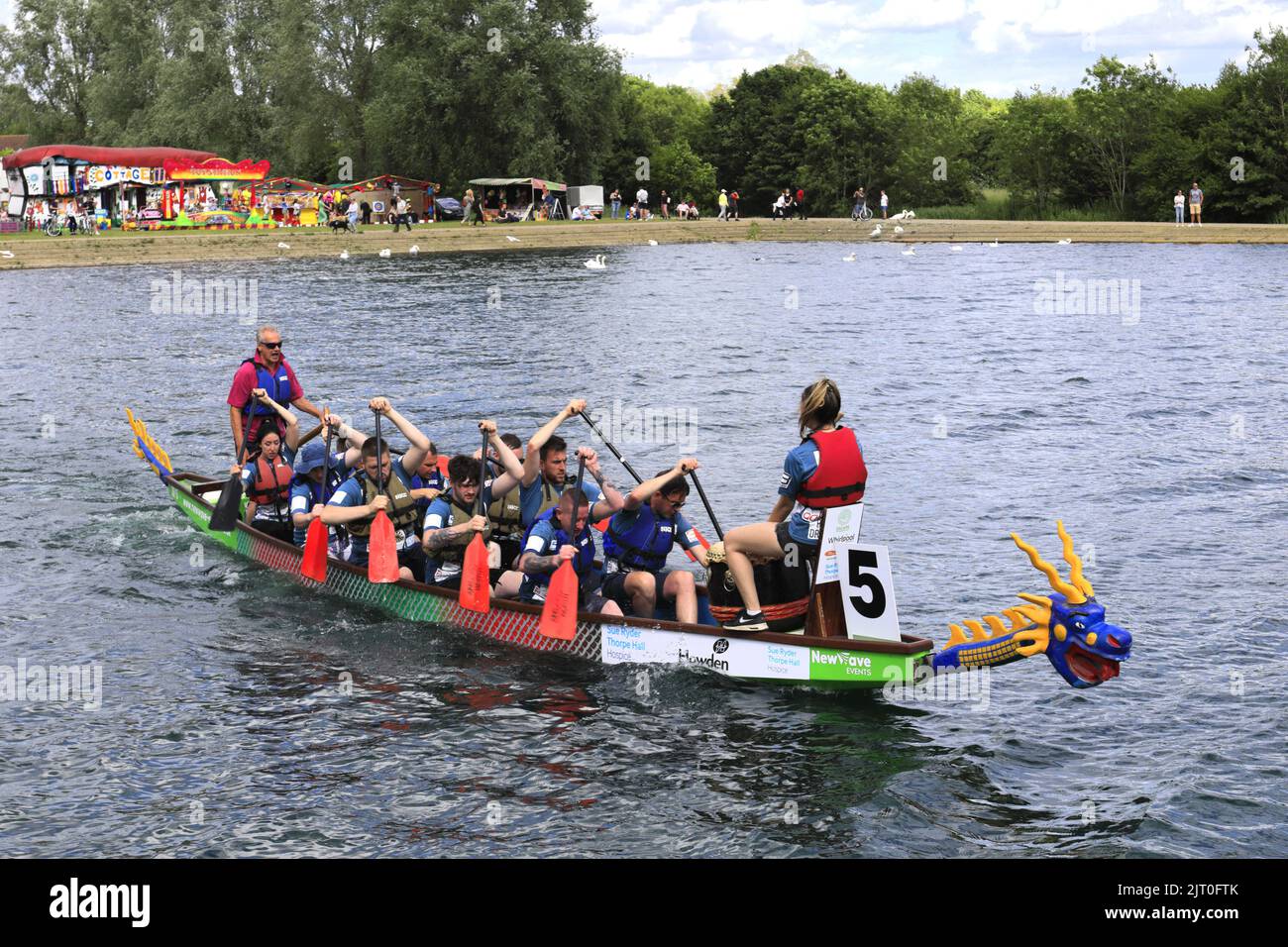 The Dragon boat festival on the rowing lake at Thorpe Meadows ...