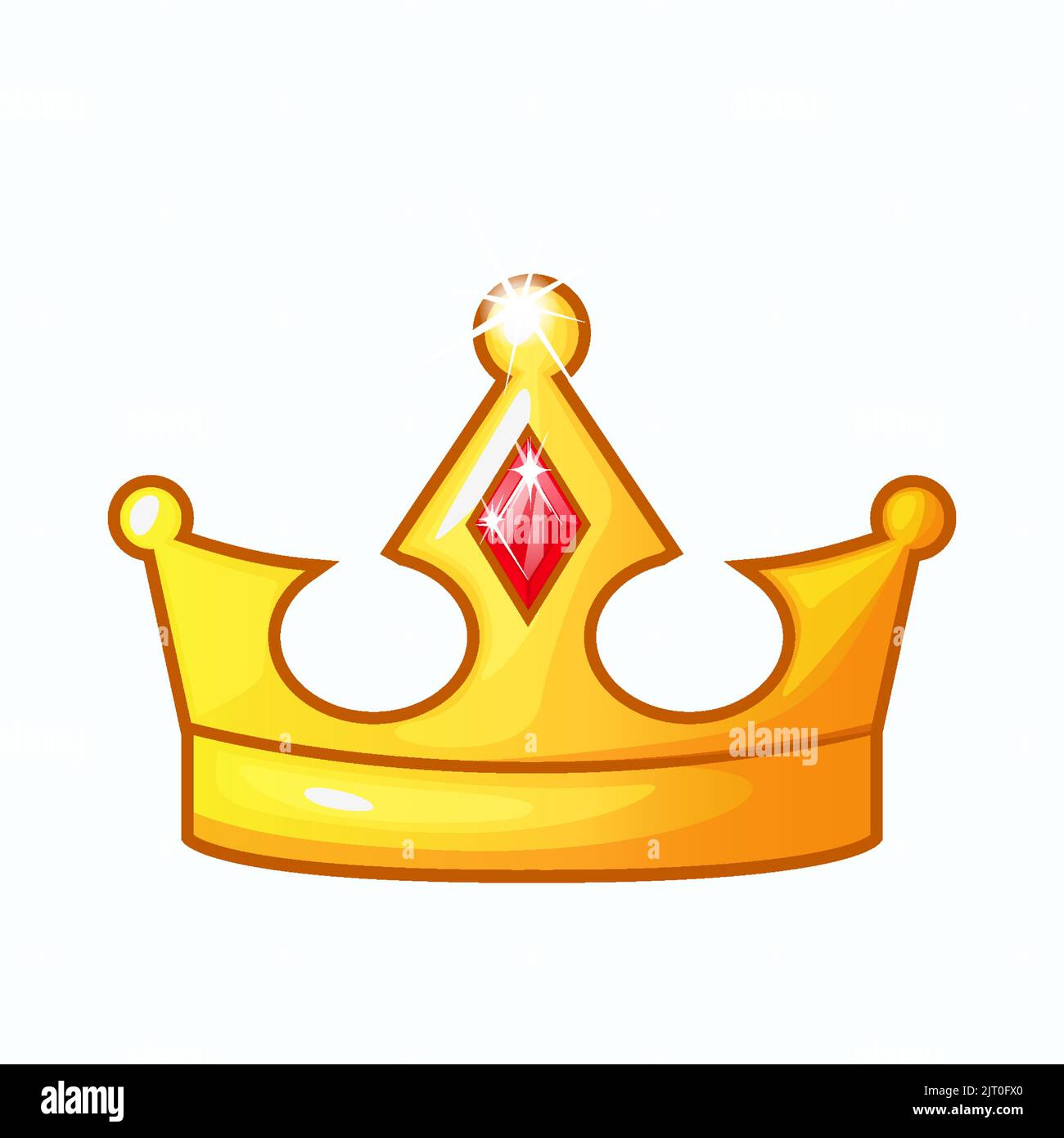 Vector golden crown, isolated cartoon object Stock Vector Image & Art ...