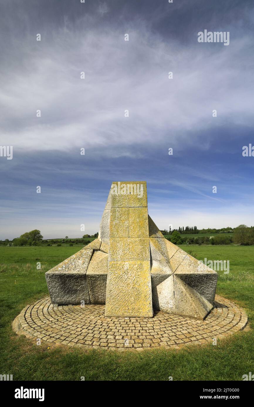 The Pyramid sculpture, Ferry Meadows country park, Peterborough ...