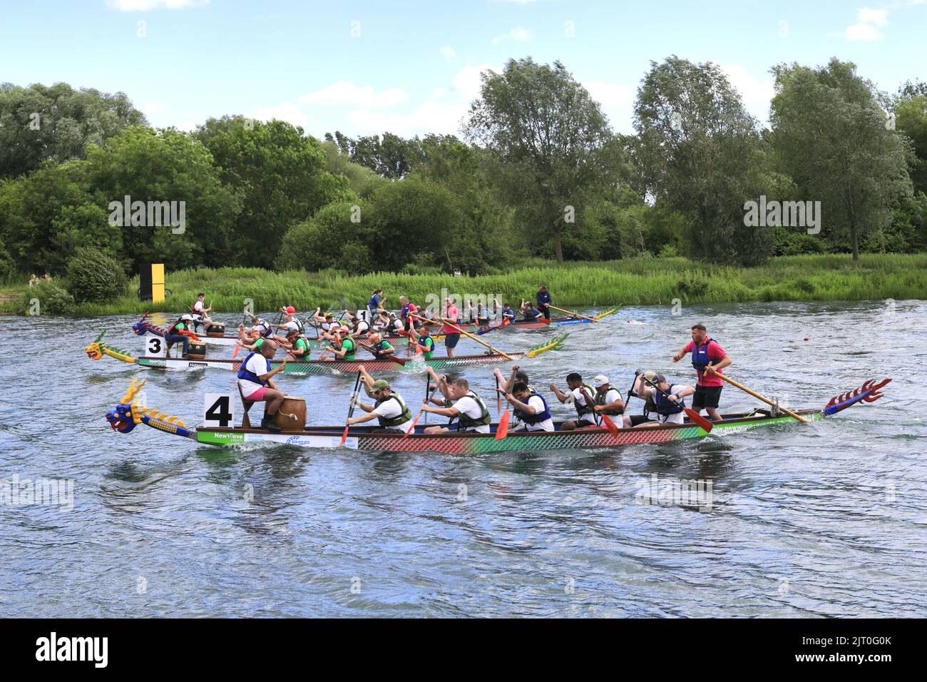 The Dragon boat festival on the rowing lake at Thorpe Meadows ...