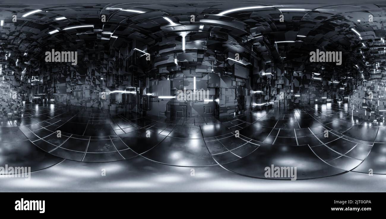 360 degree full panorama environment map of abstract cubic design with ...