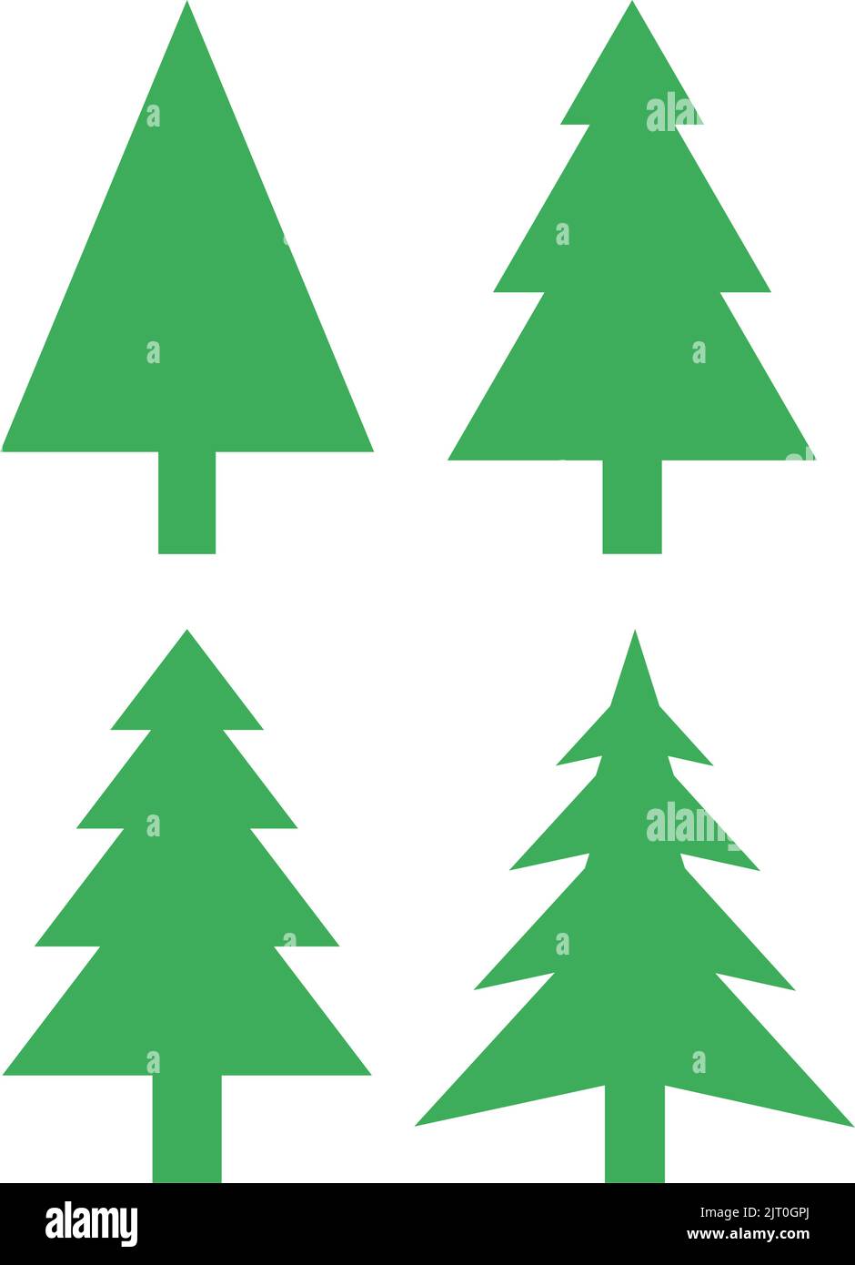 Green Christmas trees on a white background vector illustration ...