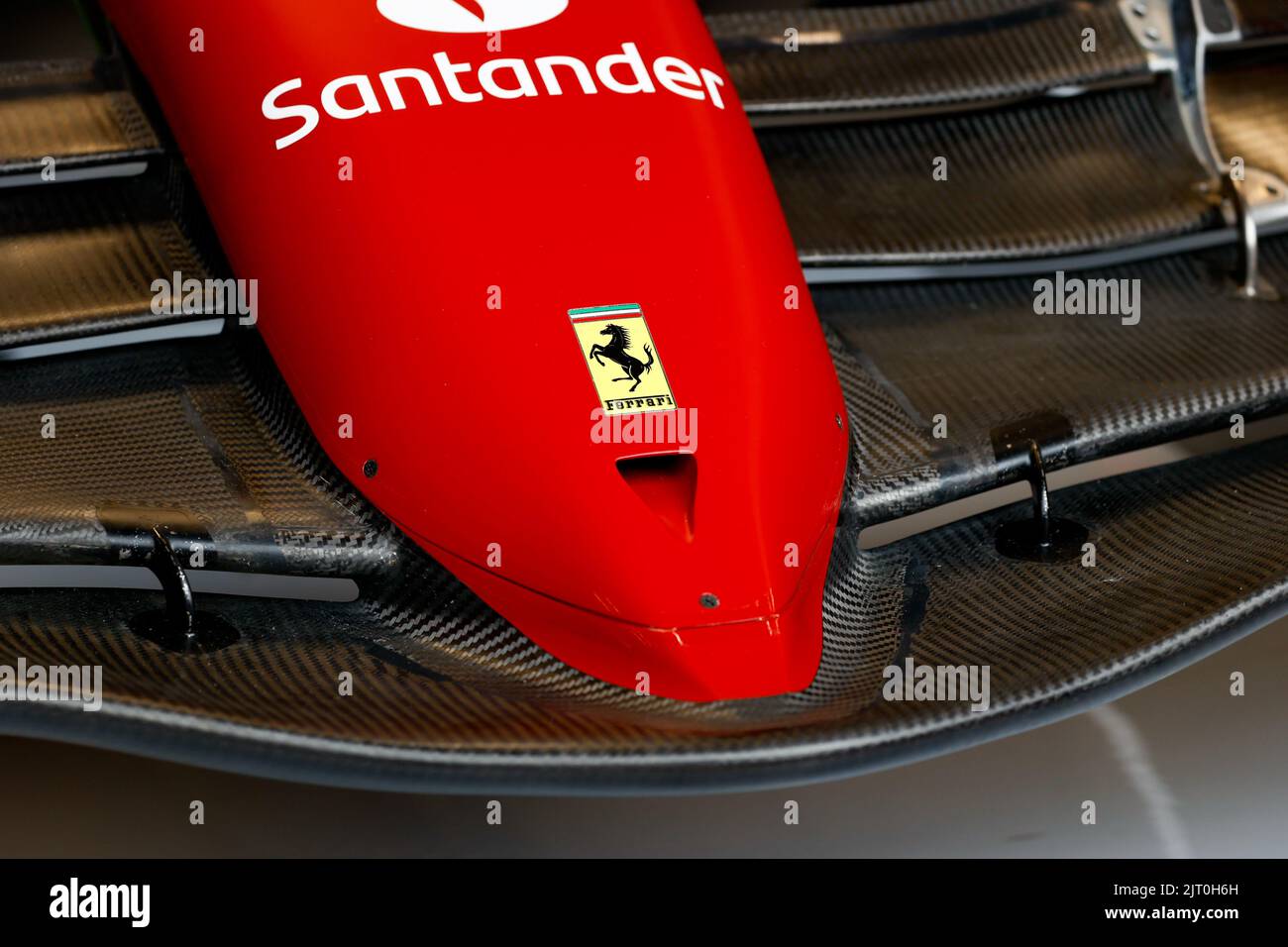 Scuderia Ferrari F1-75, mechanical detail, front wing, aileron, during ...
