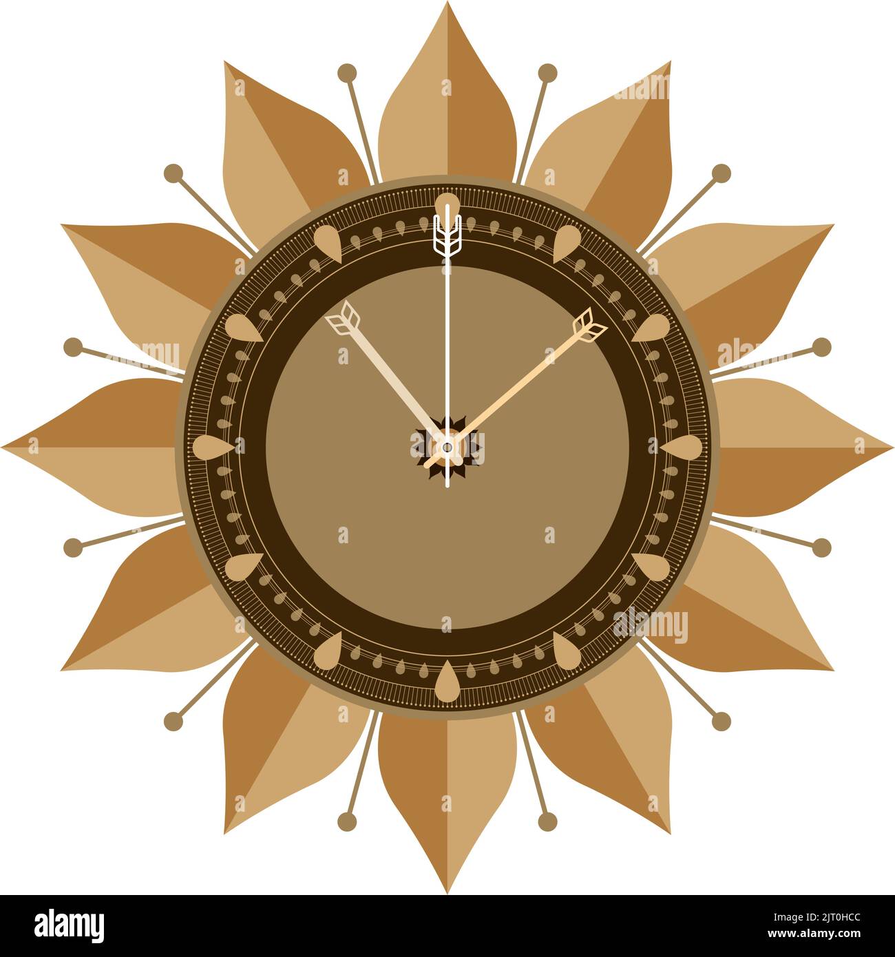 Sunflower farming eco wall clock concept design Stock Vector Image ...
