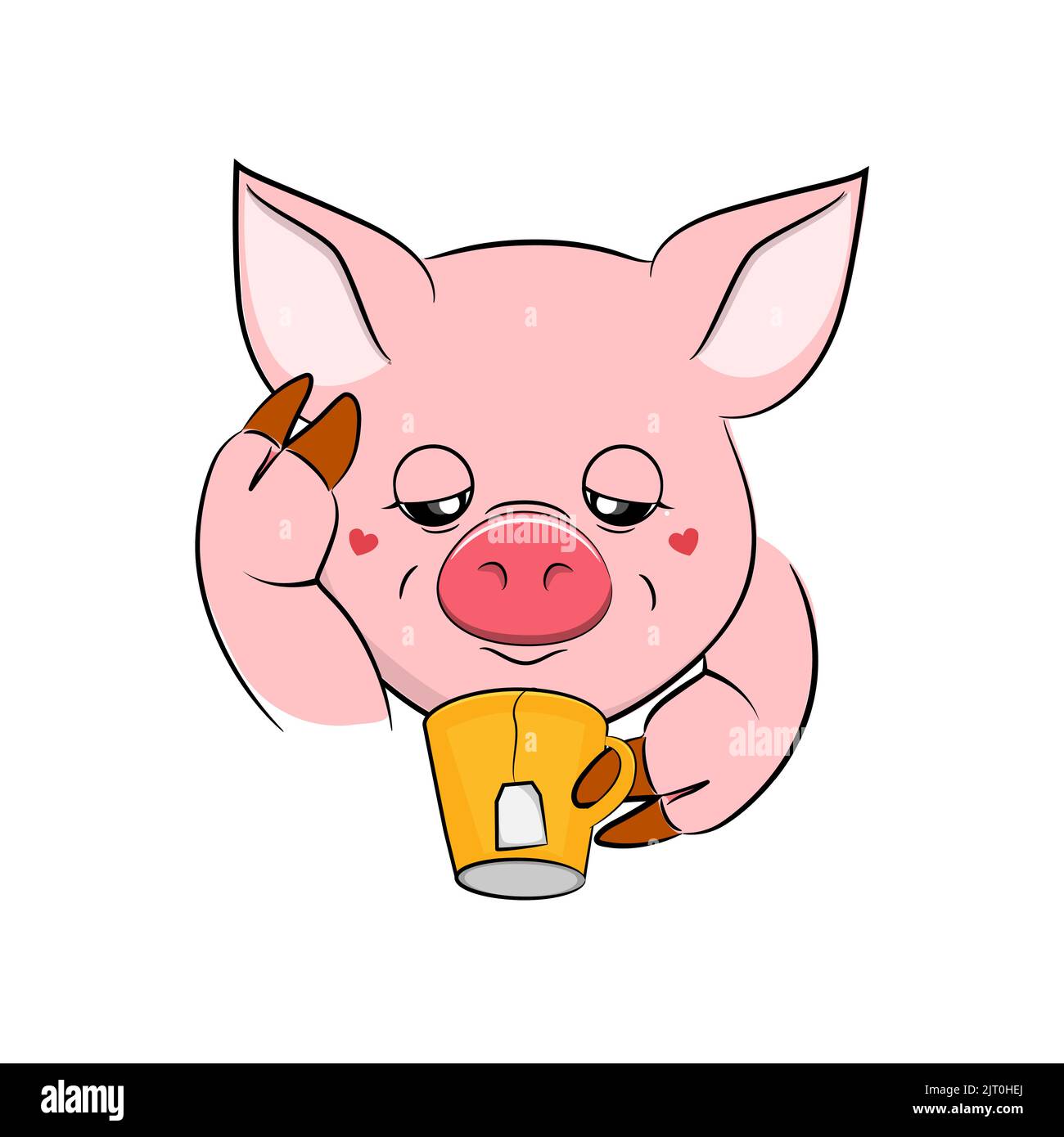 Cute funny pig face expressions. Vector Stock Vector Image & Art - Alamy