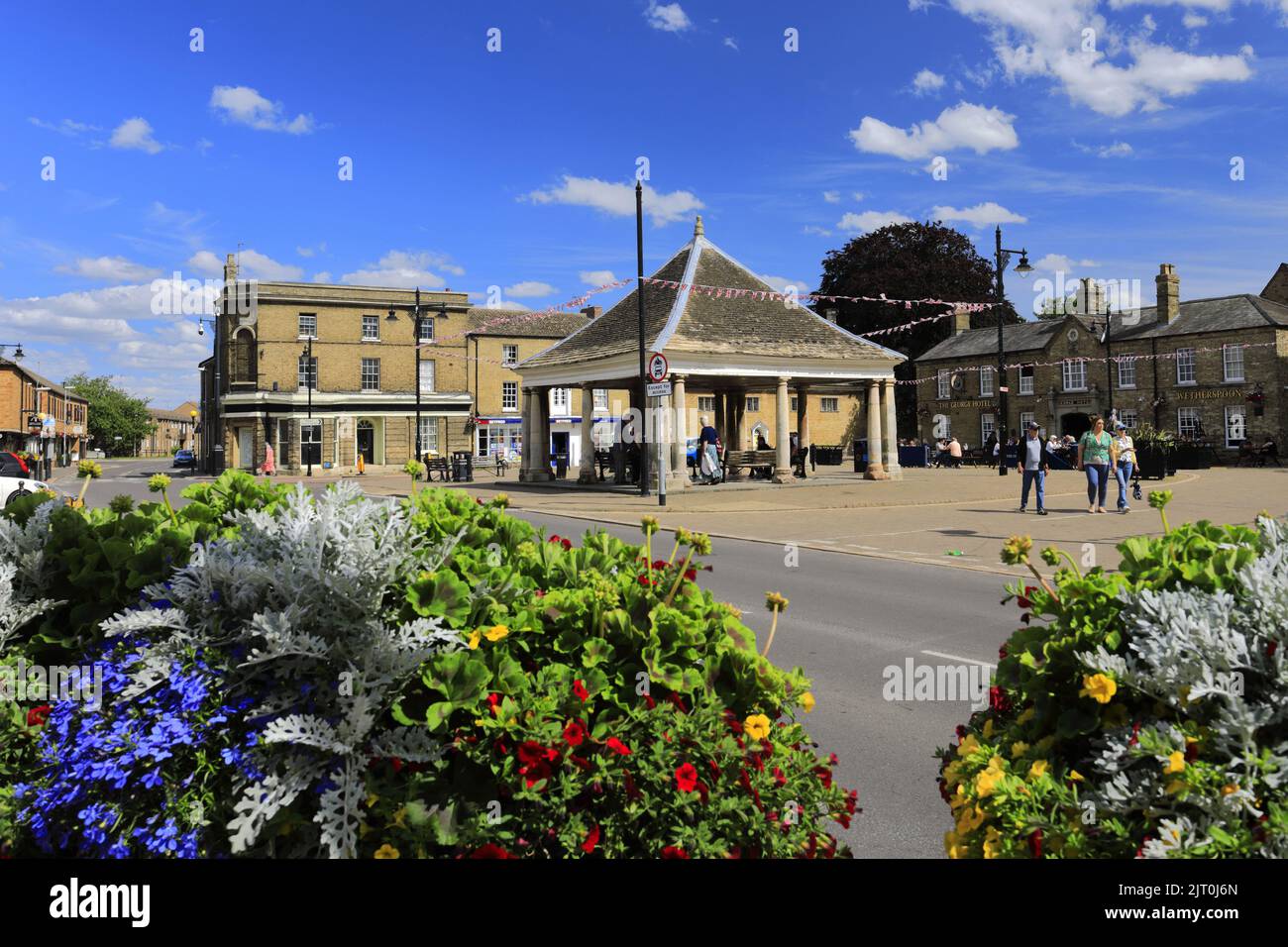 The market square and the Buttercross, Whittlesey town, Cambridgeshire ...