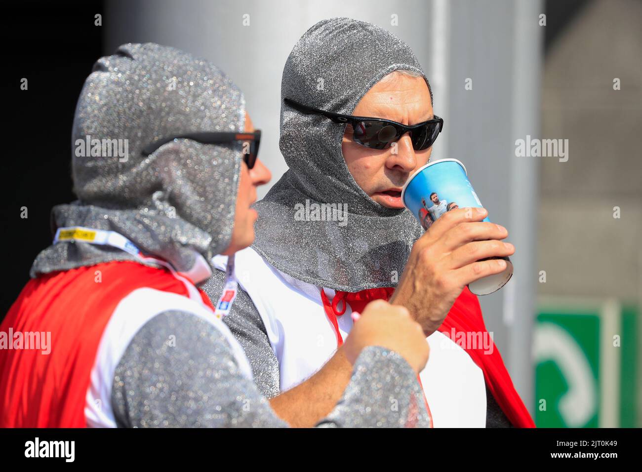 Members of the Barmy Army enjoying a drink Stock Photo - Alamy