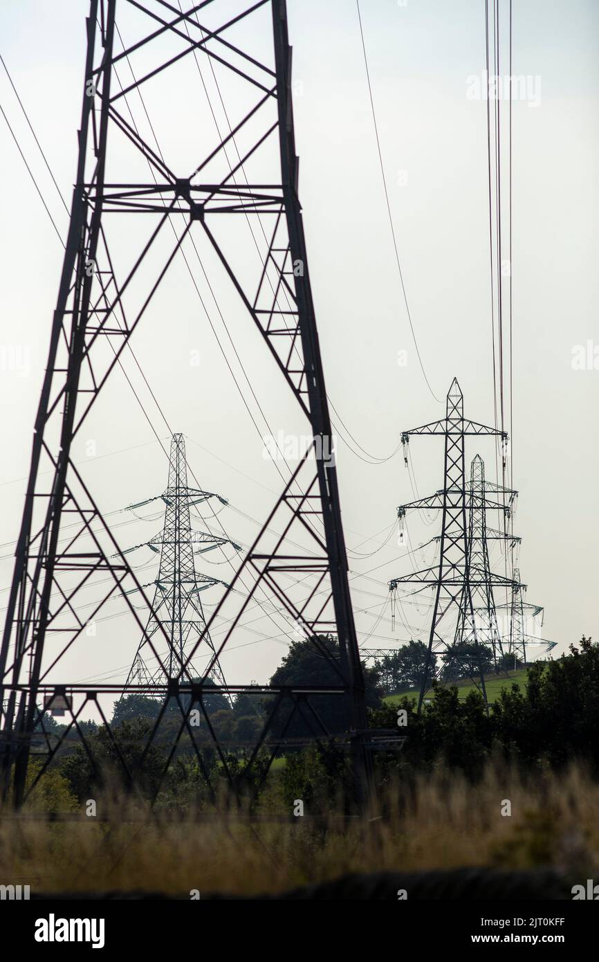 A transmission tower, also known as an electricity pylon or simply a ...