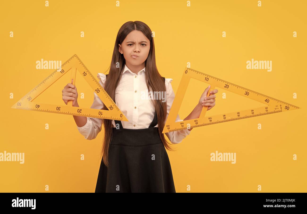 serious kid study math. angle degree measurement. trigonometry ...