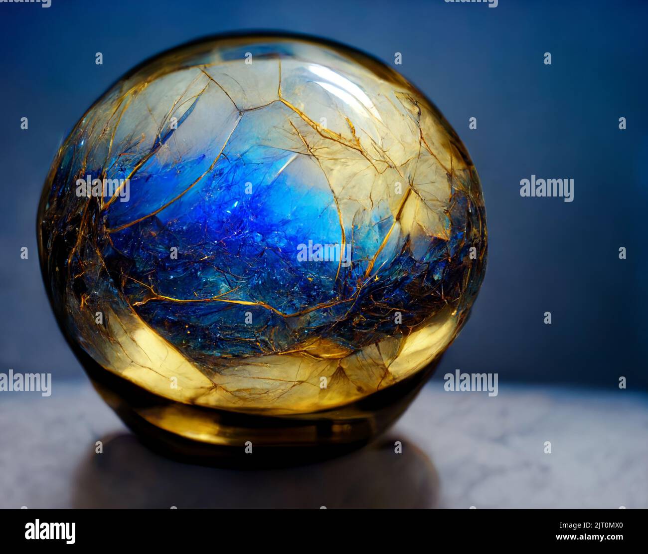 The cracked crystal sphere, Digital art Stock Photo - Alamy
