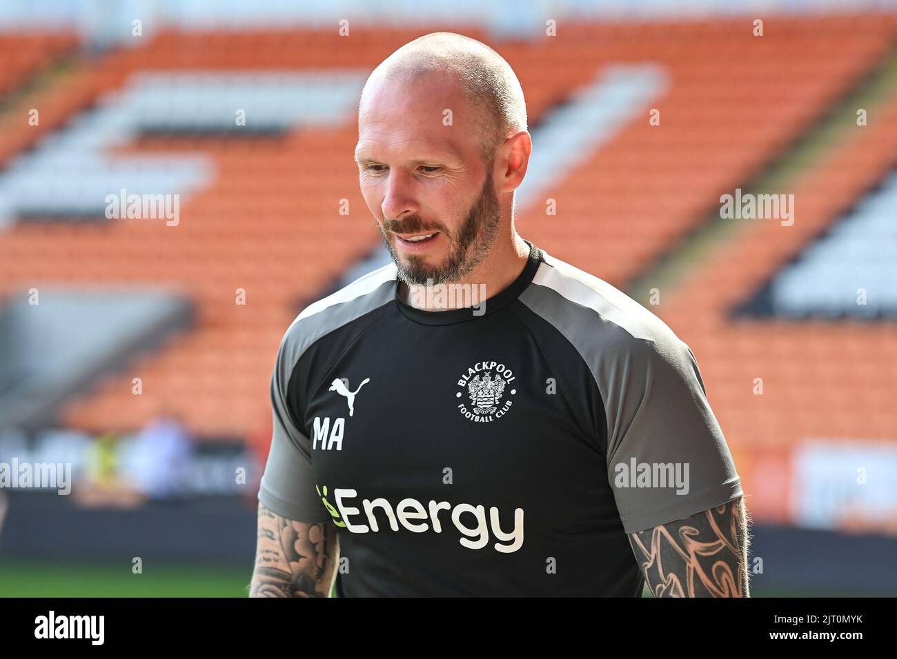 Michael Appleton manager of Blackpool arrives at Bloomfield Road Stock ...