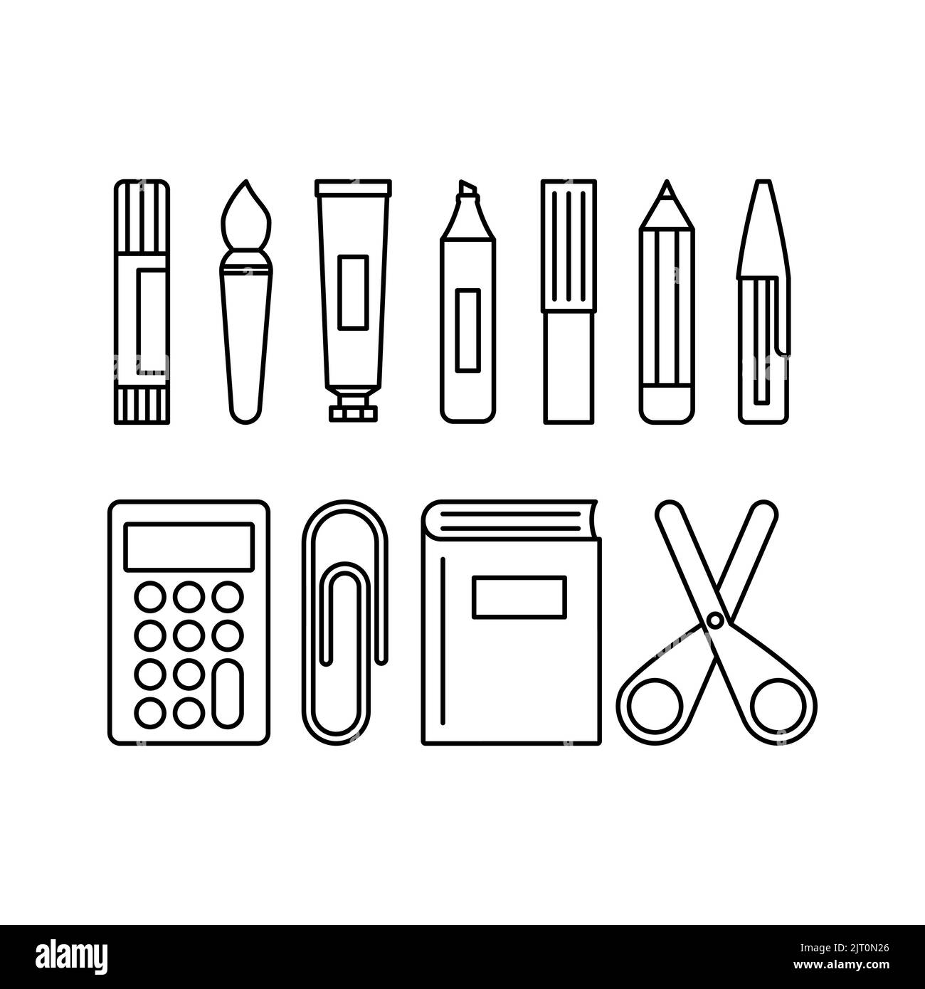 School Supplies Clipart Black And White