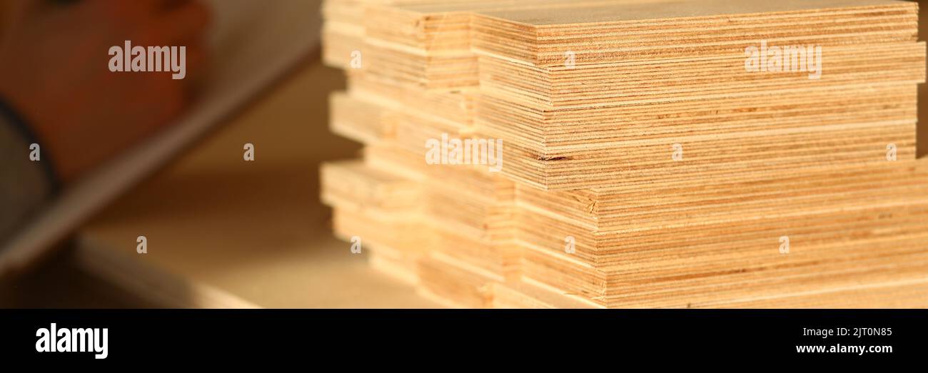 Plank board closeup. Wood plank panel for construction and production ...