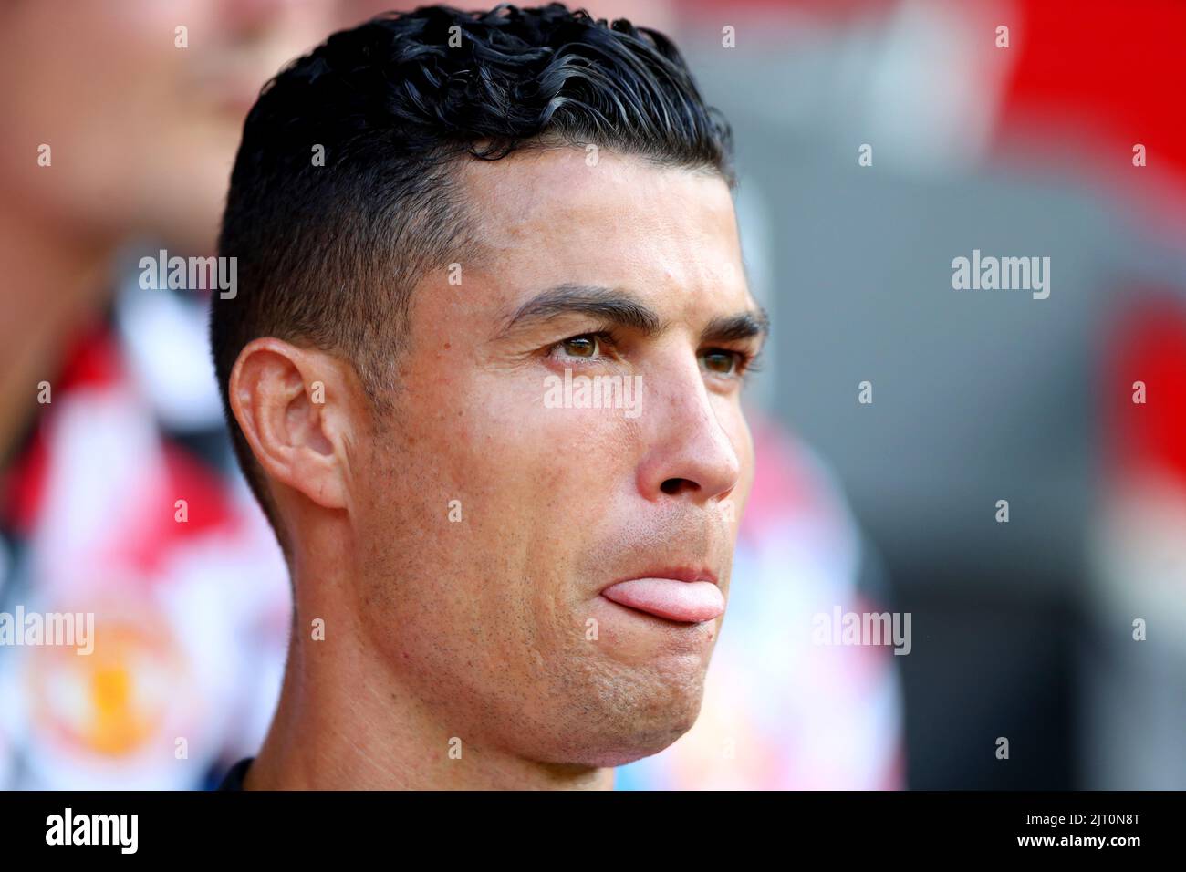 Manchester United's Cristiano Ronaldo on the bench during the Premier ...