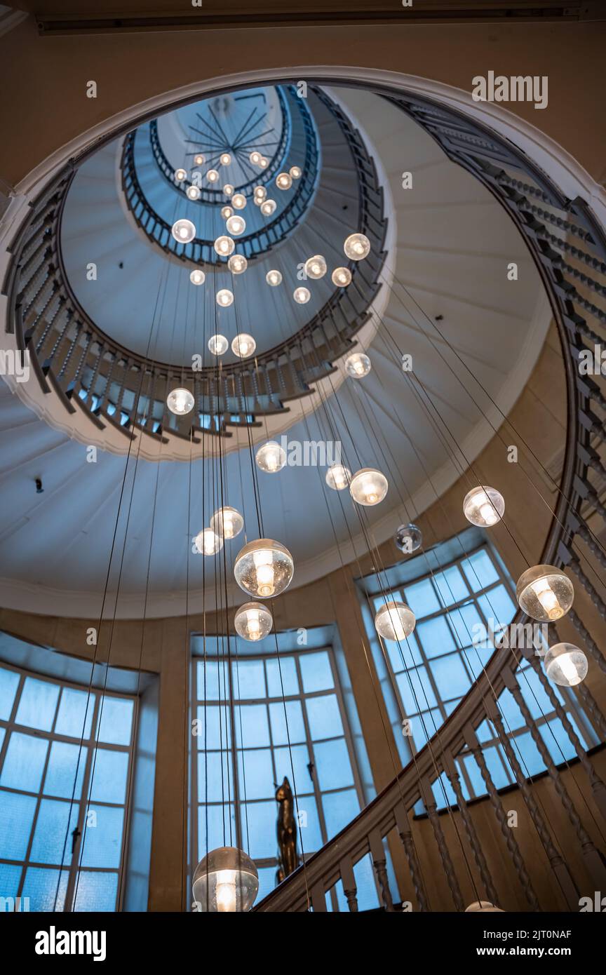 Cecil Brewer staircase - Heals, Tottenham Court Road Stock Photo - Alamy