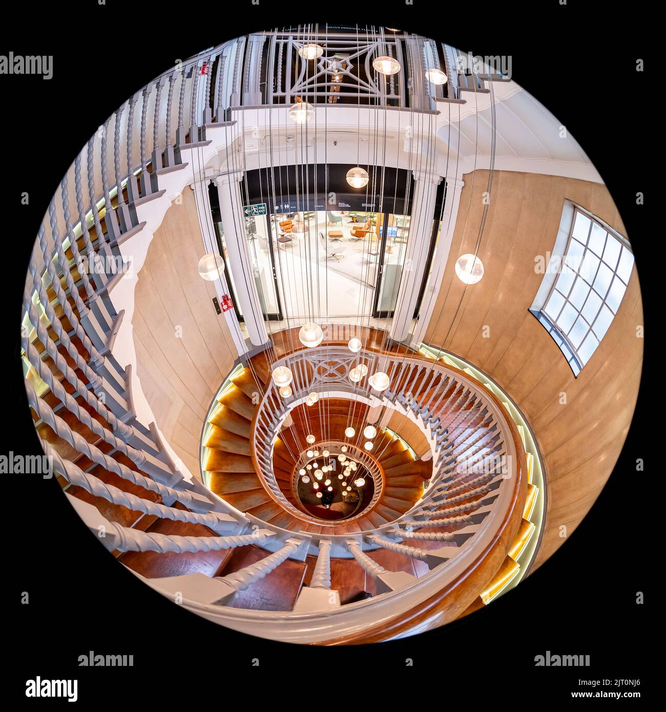 Cecil Brewer staircase - Heals, Tottenham Court Road Stock Photo - Alamy